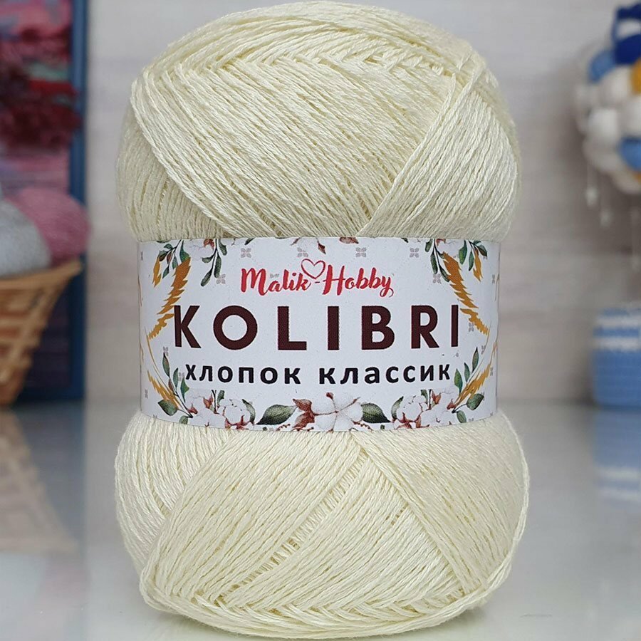 Пряжа M&h KOLIBRI хлопок классик 071 св. желтый (2 мотка)