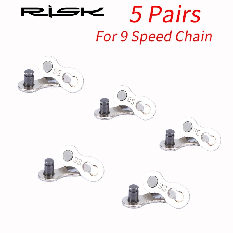 Быстросъемные звенья RISK для велоцепей 8-12 скоростей 5 Pair for 9 Speed