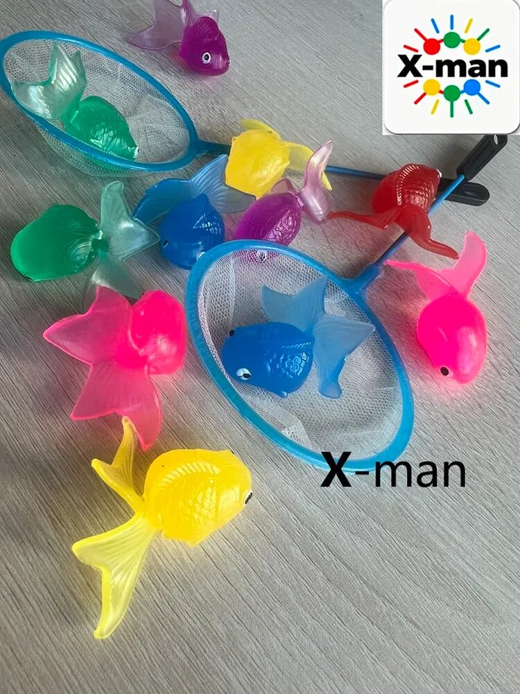 X-man-Игрушка для ванной, дети рыба рыбалка игрушка набор 2+12 шт.