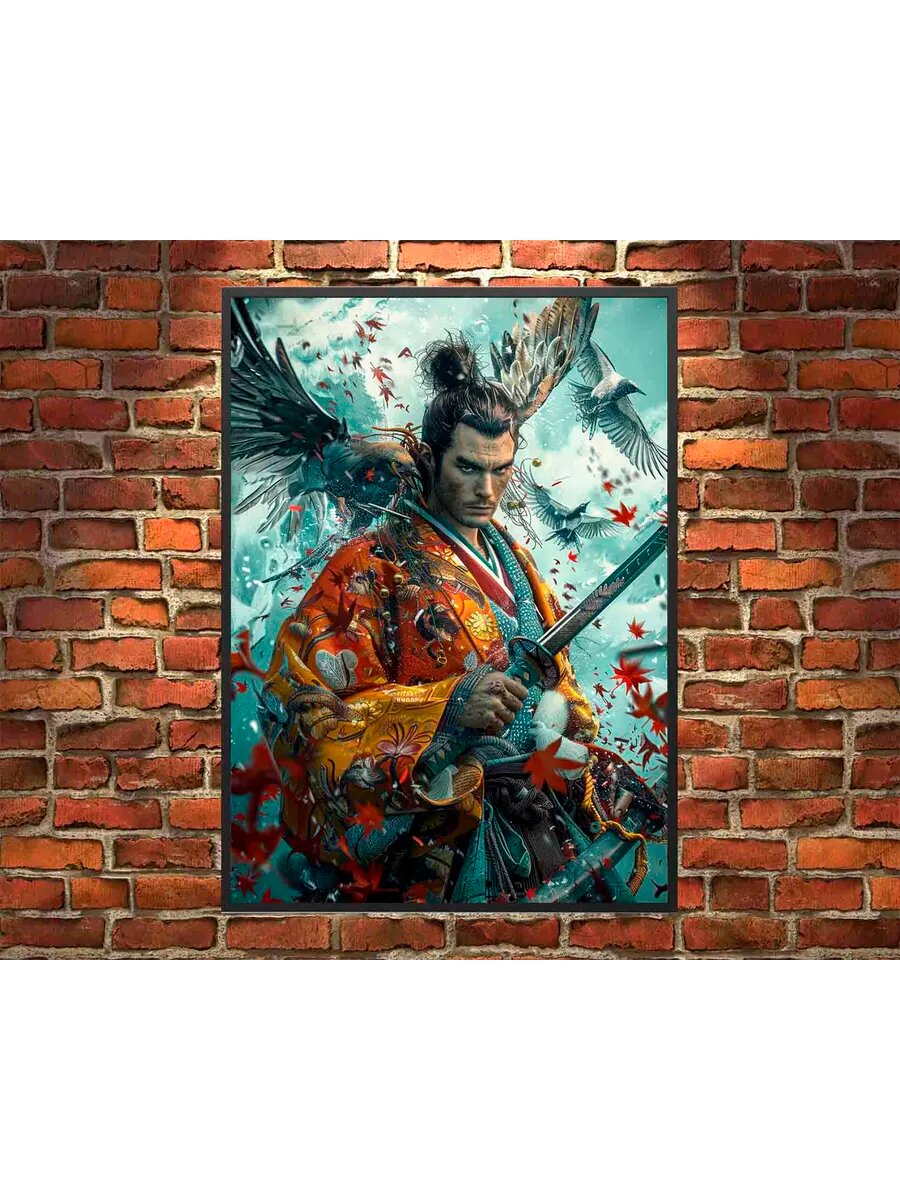 Птица-ласточка Самурай 2, Плакат 30x42см