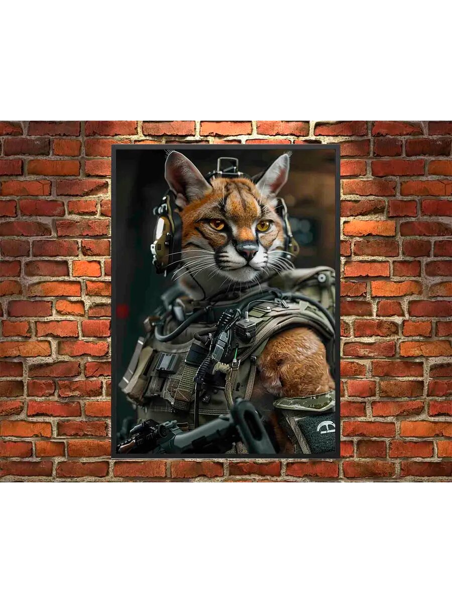 Каракал-животное-солдат 1, Плакат 30x42см