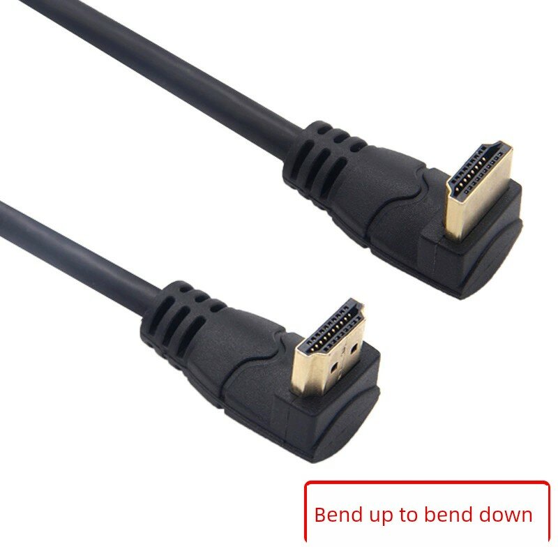 Кабель HDMI 2.1 с двойным изгибом 90°: верх к низу, длина 0.5 м для ТВ, проектора, домашнего кинотеатра
