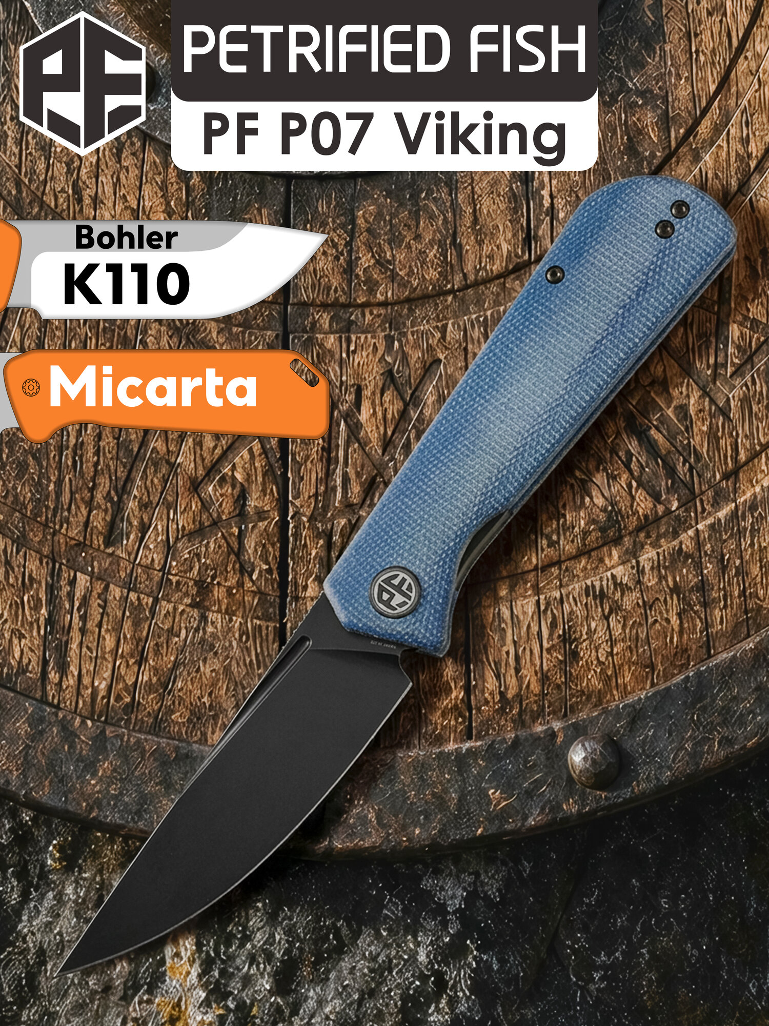 Складной нож Petrified Fish Viking PFP07BMDW