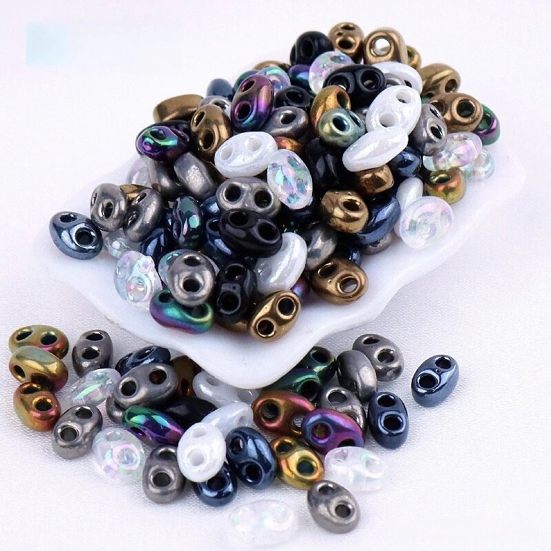СтеклоБусины «Свиной Нос» 2,5x5 мм для ручного плетения 2.5x5mm 20g 288pcs, 01 Color mixing
