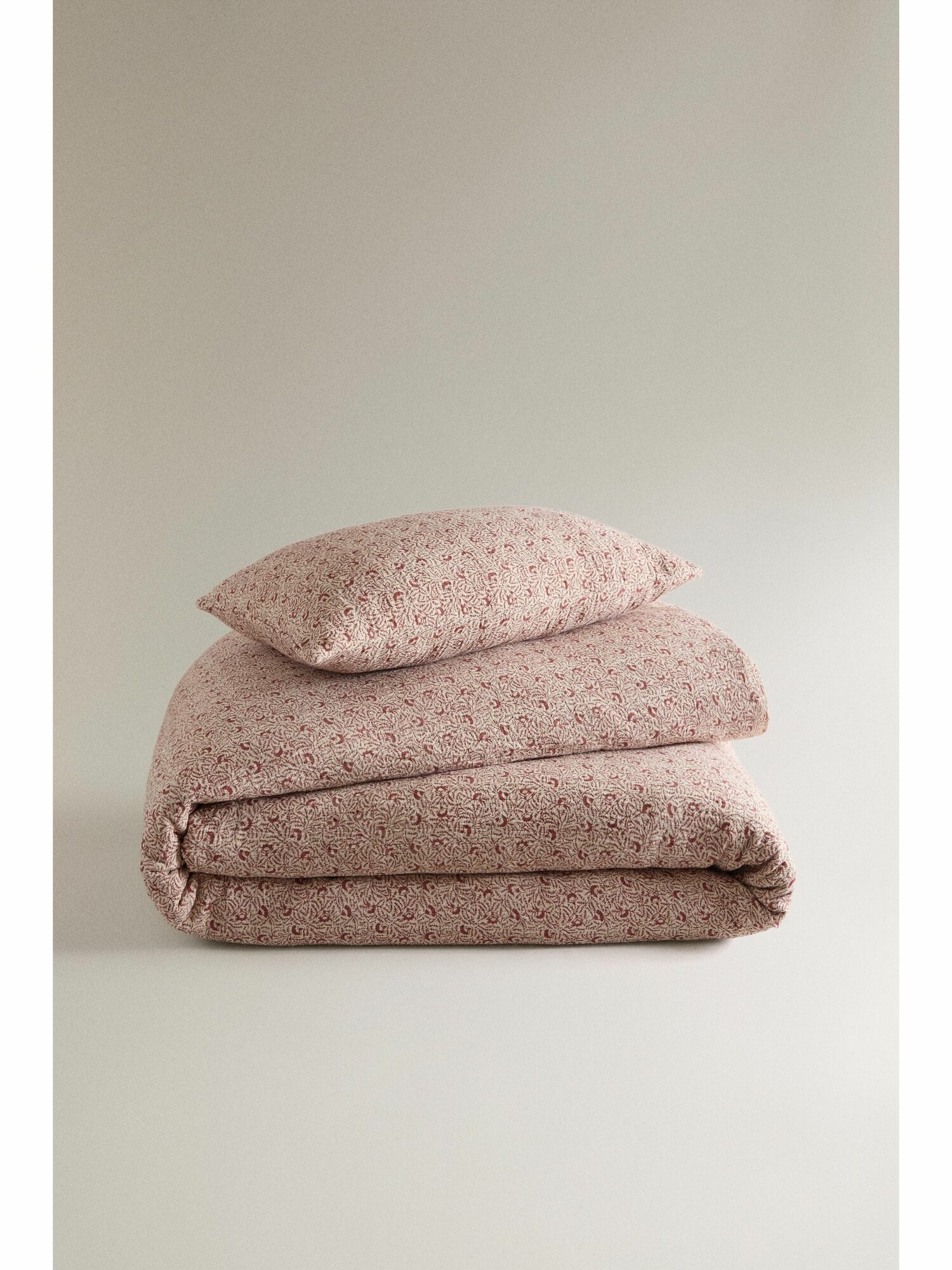 Zara Покрывало BRANCH PRINT COTTON AND LINEN BEDSPREAD, Бежевый, Хлопок