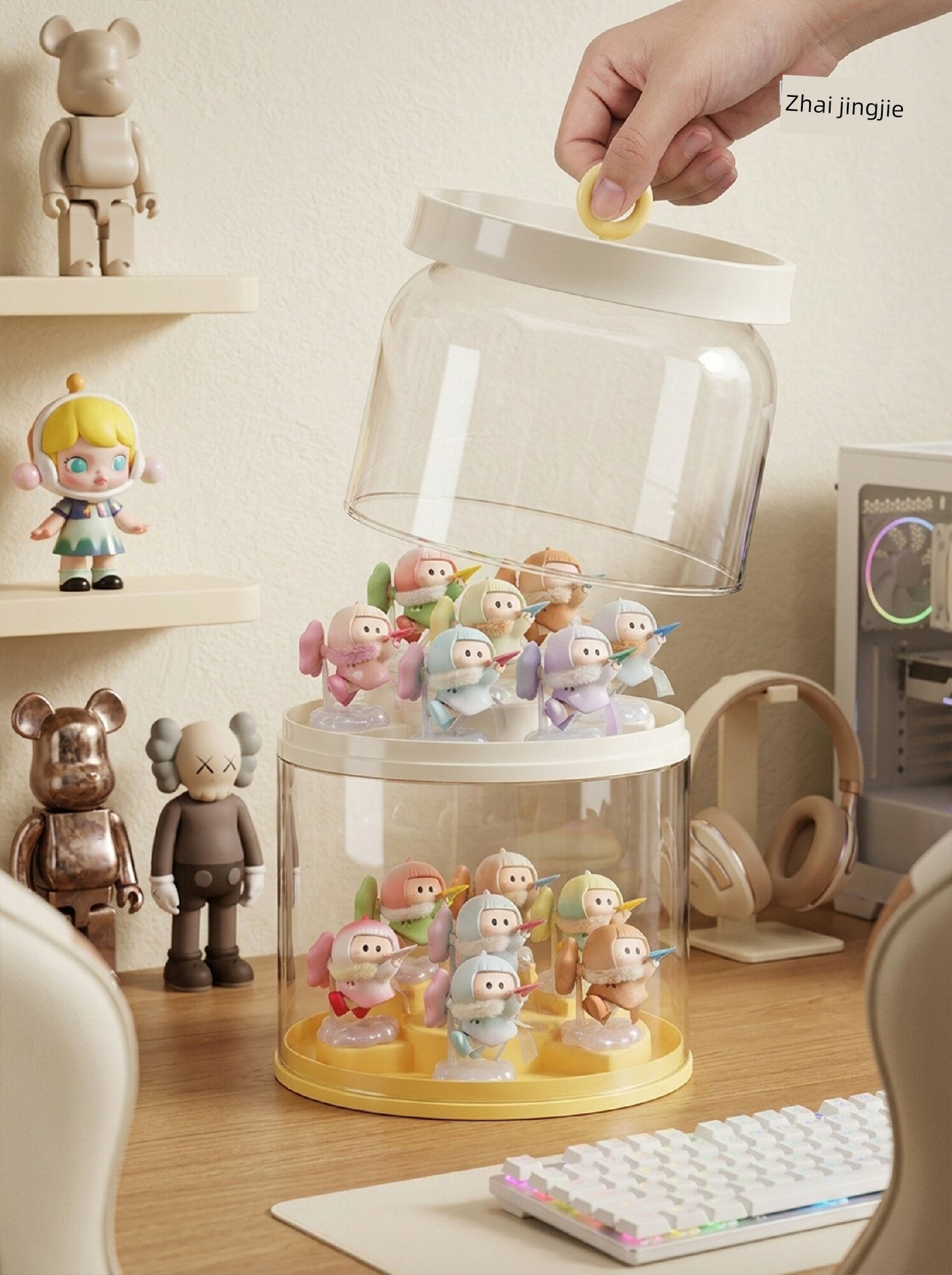 Прозрачный демонстрационный бокс-витрина MINISO для фигурок и игрушек, подставка для хранения и демонстрации, для милых