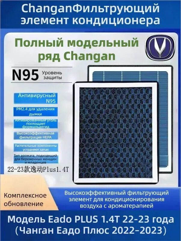 Фильтр салонный арт. Салонный фильтр ароматизированный для Changan Eado Plus 1.4T 2022-2023（Чанган Эадо Плюс）, 1 шт.