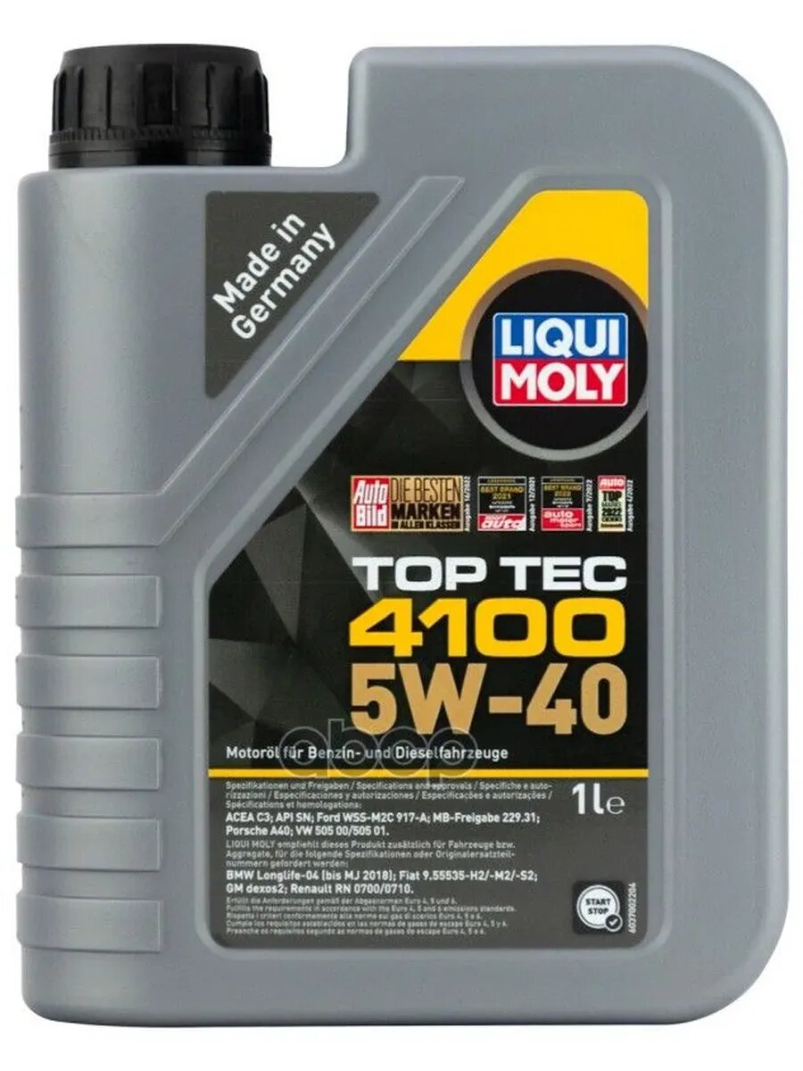 LIQUI MOLY , Замена 3700/9510 5W-40 Top Tec 4100, 1Л (Нс-Син