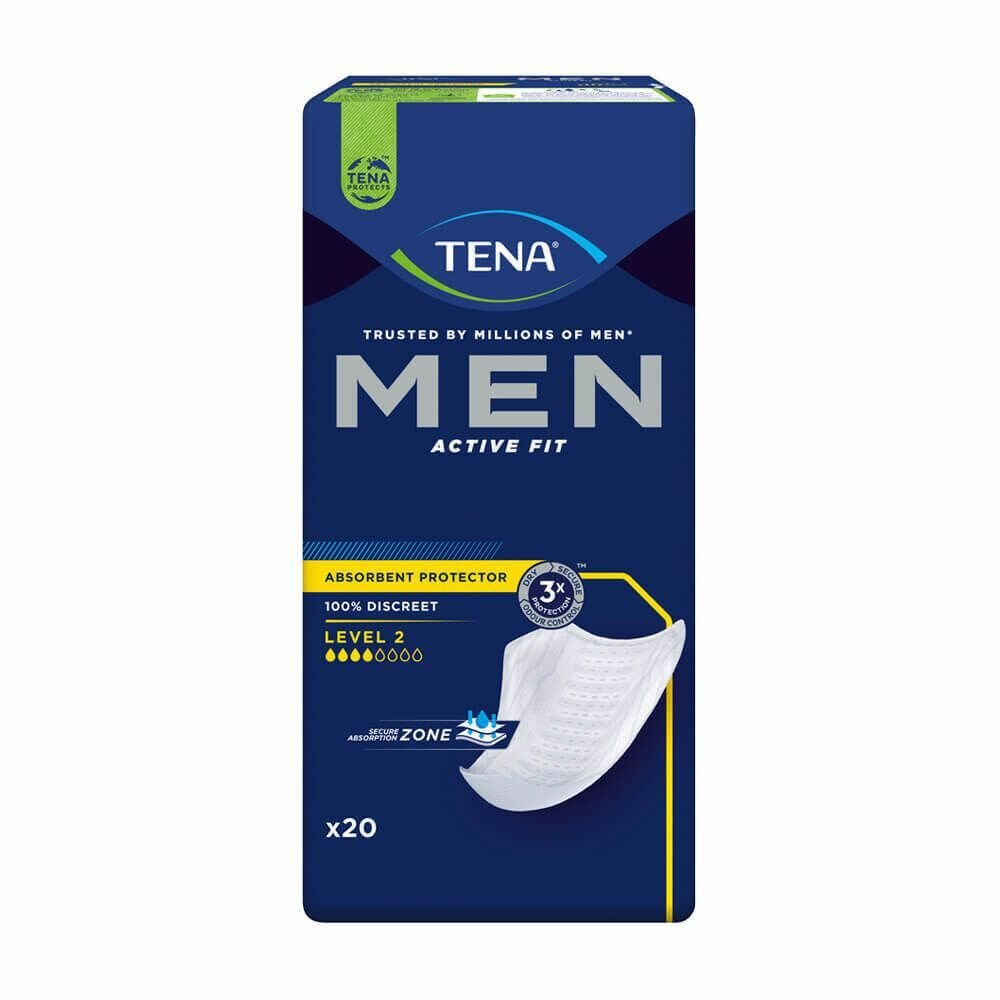 Прокладки урологические для мужчин Tena Men Level 2 Medium, 4 капли, 500 мл, 20 штук