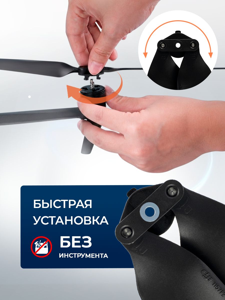 Лопасти для коптера DJI Matrice 4 серии (4Е, 4Т) 1154F3 пара A+B — фото 1