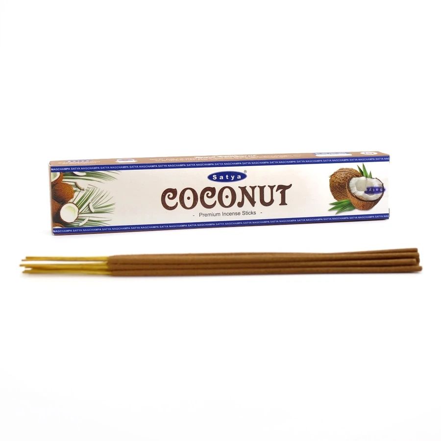Аромапалочки Кокос Сатья Премиум, Coconut Satya Premium, 2 кор. по 15 штук