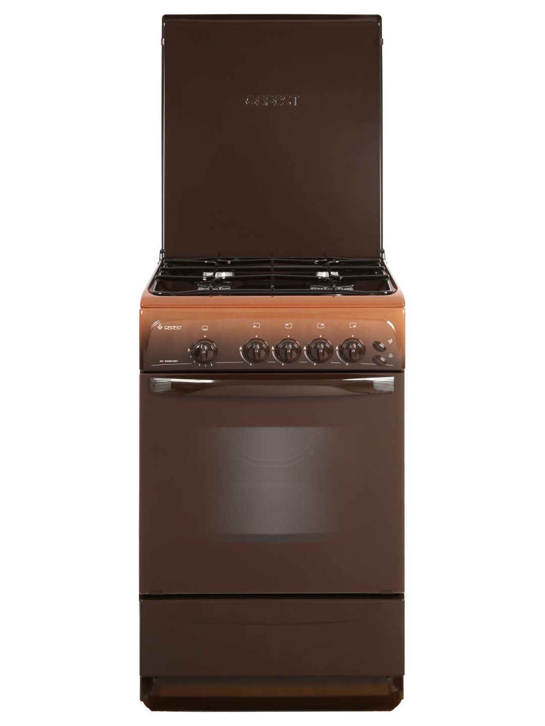 Газовая плита Gefest GC 532E4BR, объем духового шкафа 42 л, коричневый