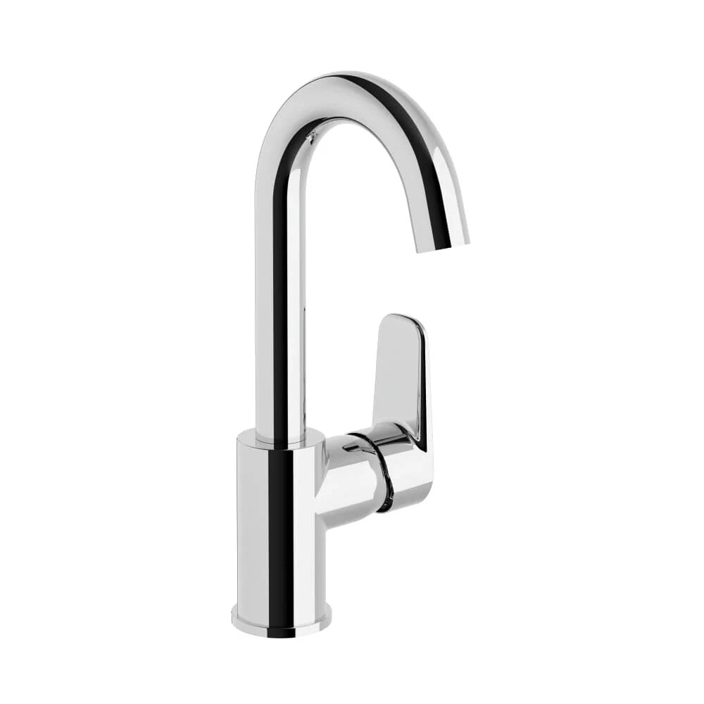 Смеситель для раковины VitrA Flow Soft A43160EXP хром, глянцевый, кран для ванной в раковину, из латуни, рычажный, с поворотным изливом, с керамическим картриджем