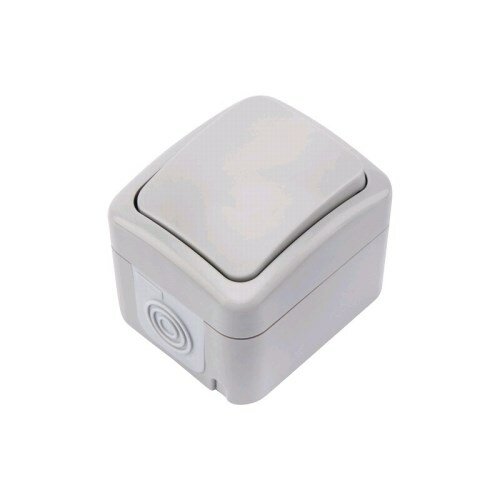 Выключатель 1-клавишный серый Mini OG IP54 открытой установки****