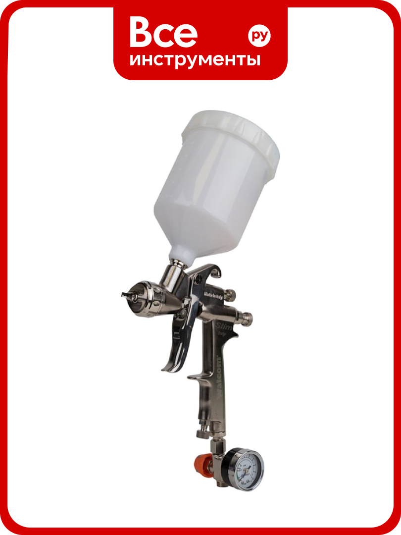 Краскораспылитель WALMEC SLIM S HVLP 0,68 л, верхняя подача, сопло 1,9 для грунтов и красок, 1006019