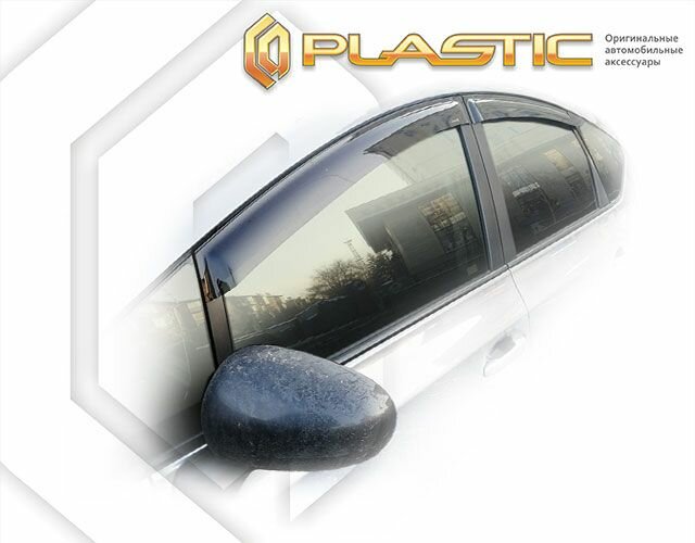 Дефлекторы окон для Toyota Prius A 2011 2021 Ветровики дверей Черные глянцевые полупрозрачные СА пластик