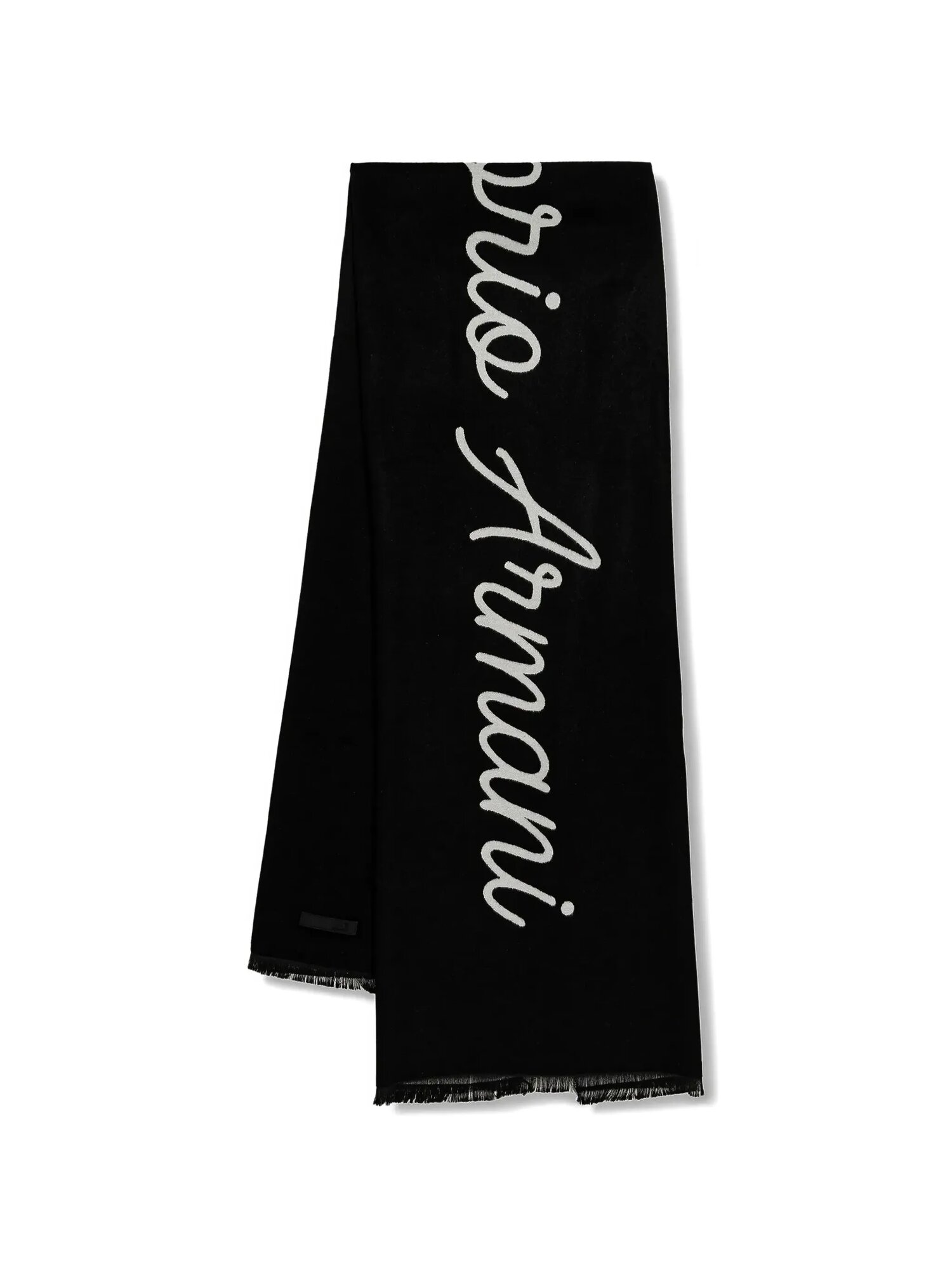 Шарф EA7 EMPORIO ARMANI Logo-script frayed-edge scarf для девочек — фото 1