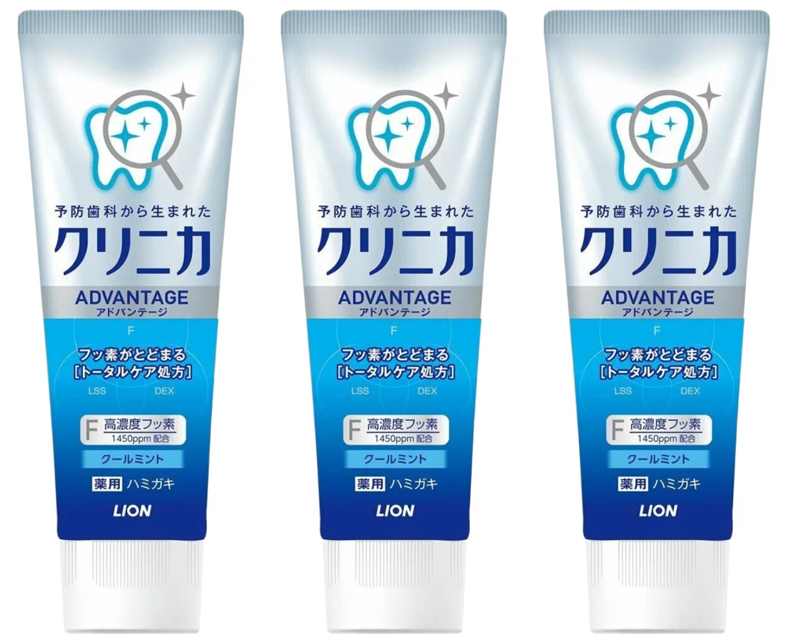 Зубная паста Lion комплексного действия Clinica Advantage, со вкусом охлаждающей мяты, 130 г, 3шт