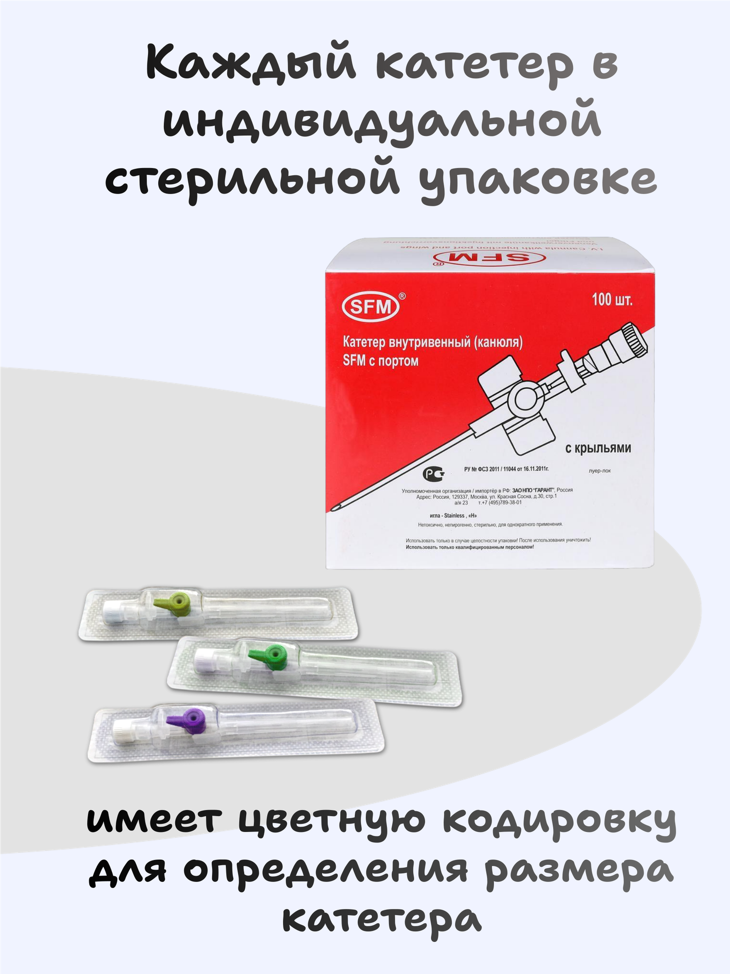 Катетеры внутривенные (канюли) с портом PTFE 16G (1,80х45мм) , 100 шт.