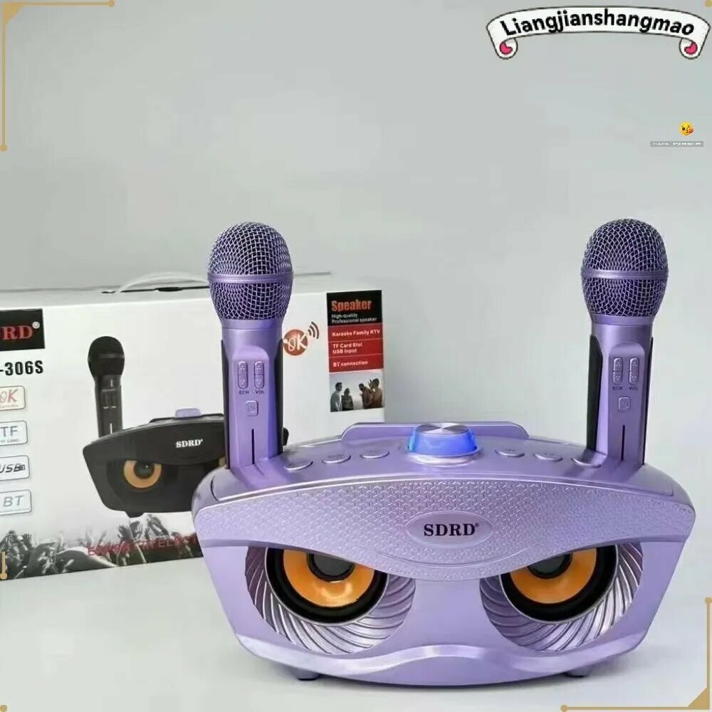 Караоке система беспроводная с двумя микрофонами SDRD SD-306 Plus Серый