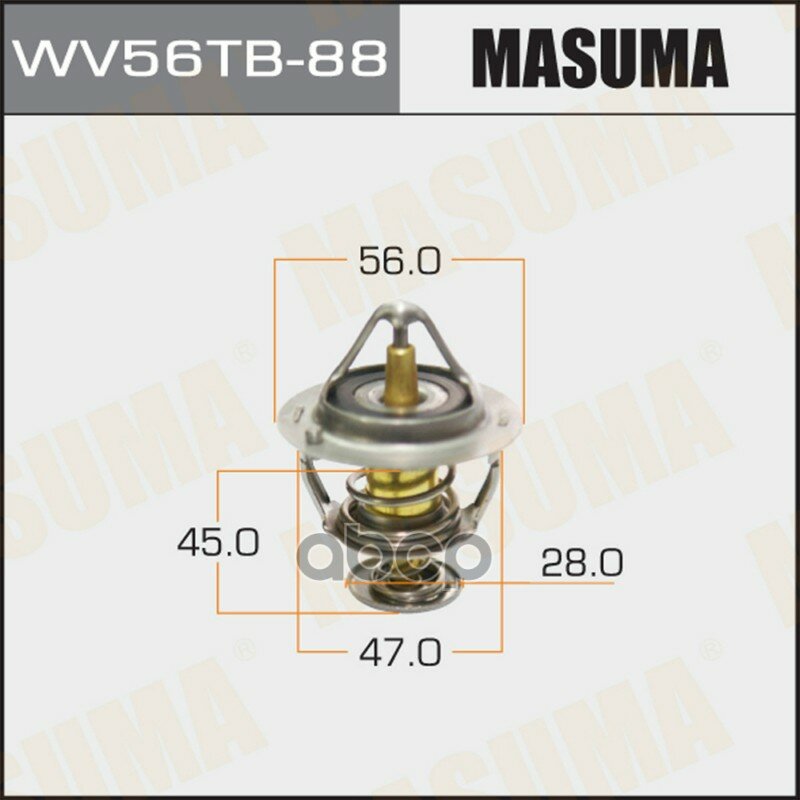 Термостат [88°C] MITSUBISHI Carisma ->06/ Lancer 03->/ NISSAN Almera N15/ Sunny III Masuma арт. WV56TB-88
