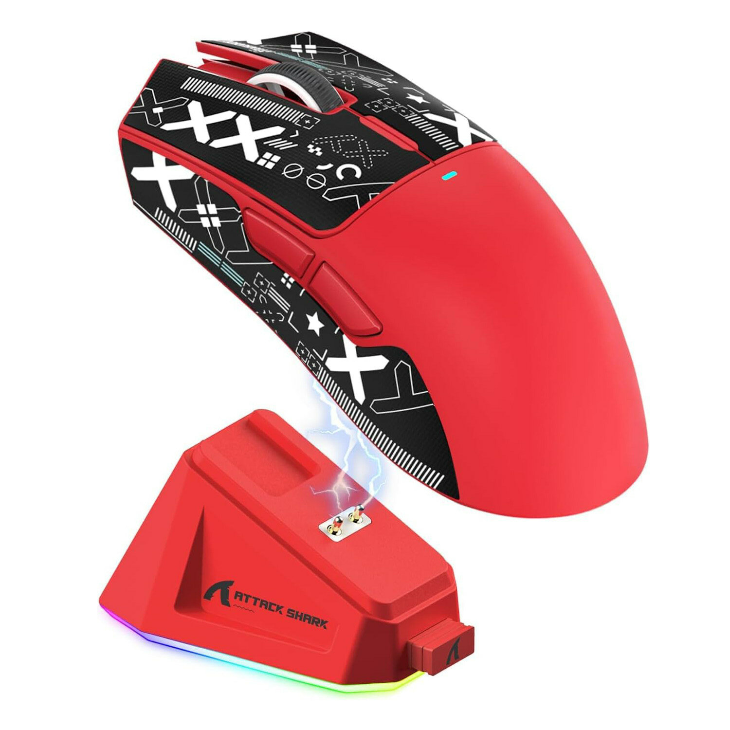Игровая мышь Attack Shark X11 Red красный USB, Радиоканал, Bluetooth