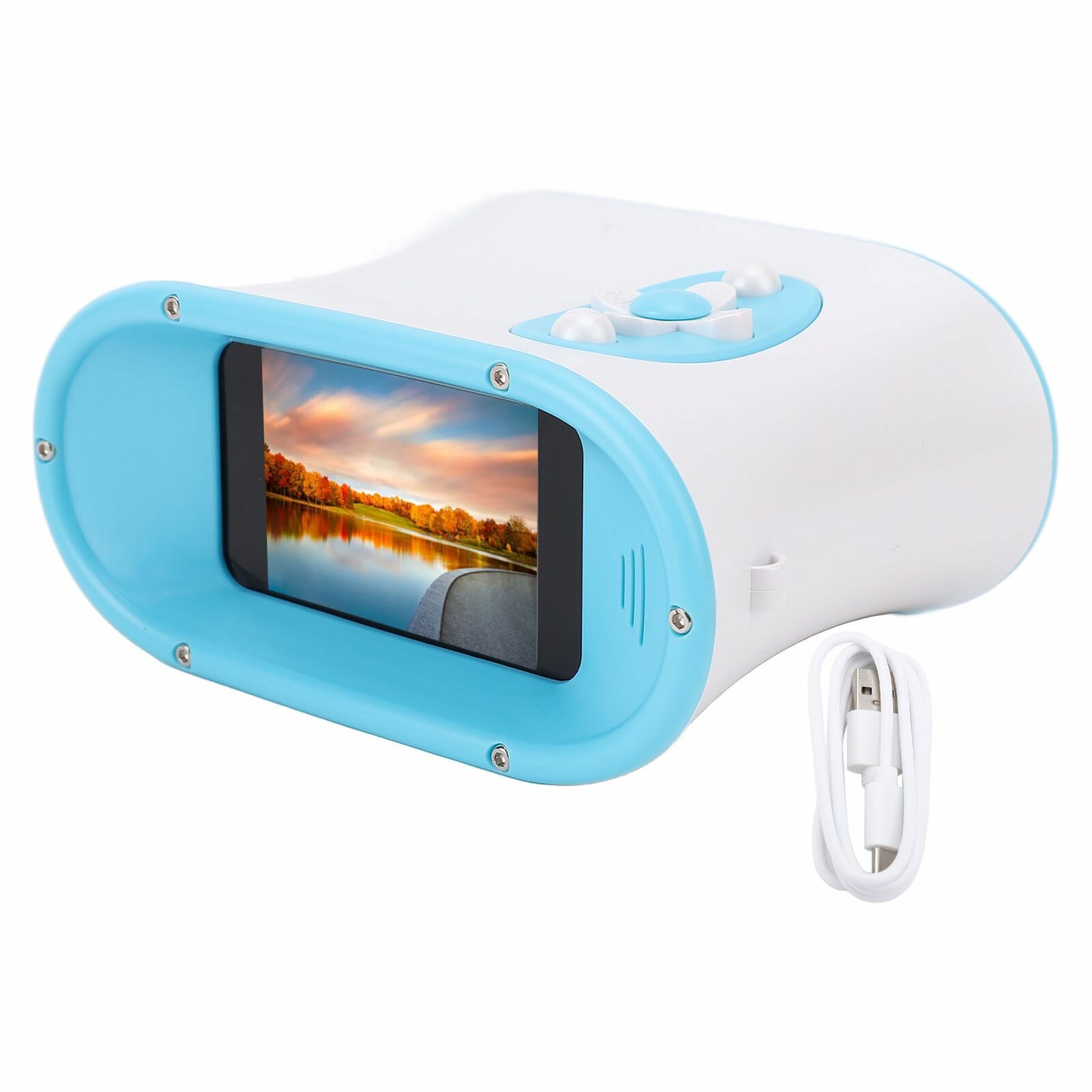 Цифровой бинокль с камерой 48MP 1080P HD 2.4-дюймовый цветной IPS-экран 8-кратный зум бинокль видеокамера с винтом 1/4 дюйма для наблюдения за птицами синий