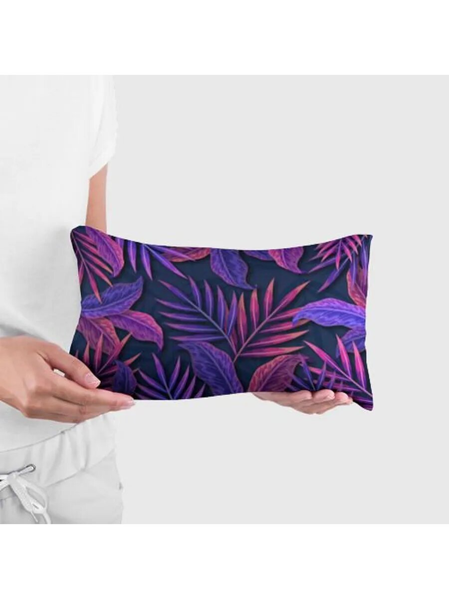 Neon Tropical Plants pattern Подушка — фото 1