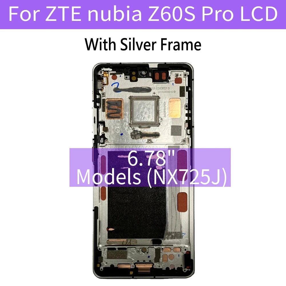 Оригинальный AMOLED-дисплей для ZTE nubia Z50S Pro NX713J, ЖК-экран для Nubia Z60S Pro SilverFrame