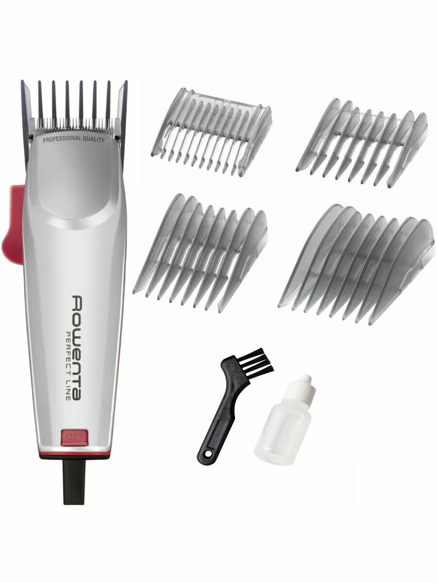 Машинка для стрижки Rowenta Perfect Line TN1300F0, 6 насадок, серебристая