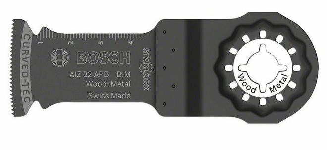 Bosch Пилка универсальная Starlock AIZ 32 APB BIM Wood + Metal Погружное пильное полотно Для глубоких пропилов