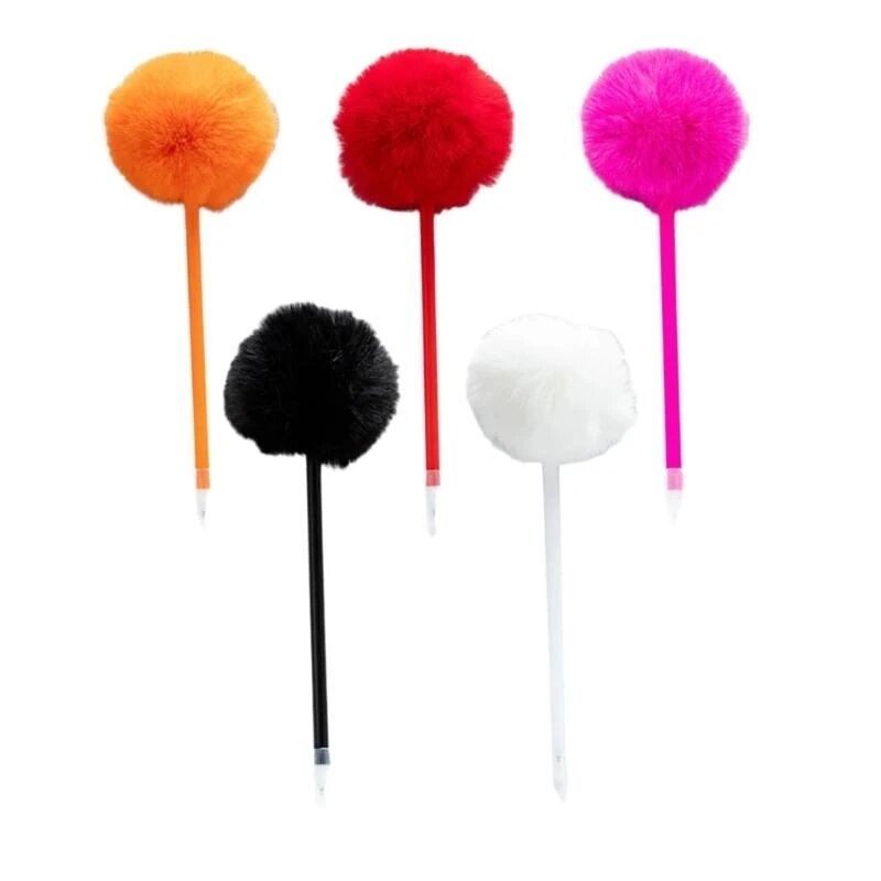 Шариковые ручки с помпонами 5 шт. 5 for solid colors