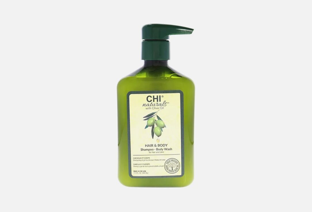 CHI OLIVE NATURALS for hair and body Shampoo Шампунь для волос и тела 340мл