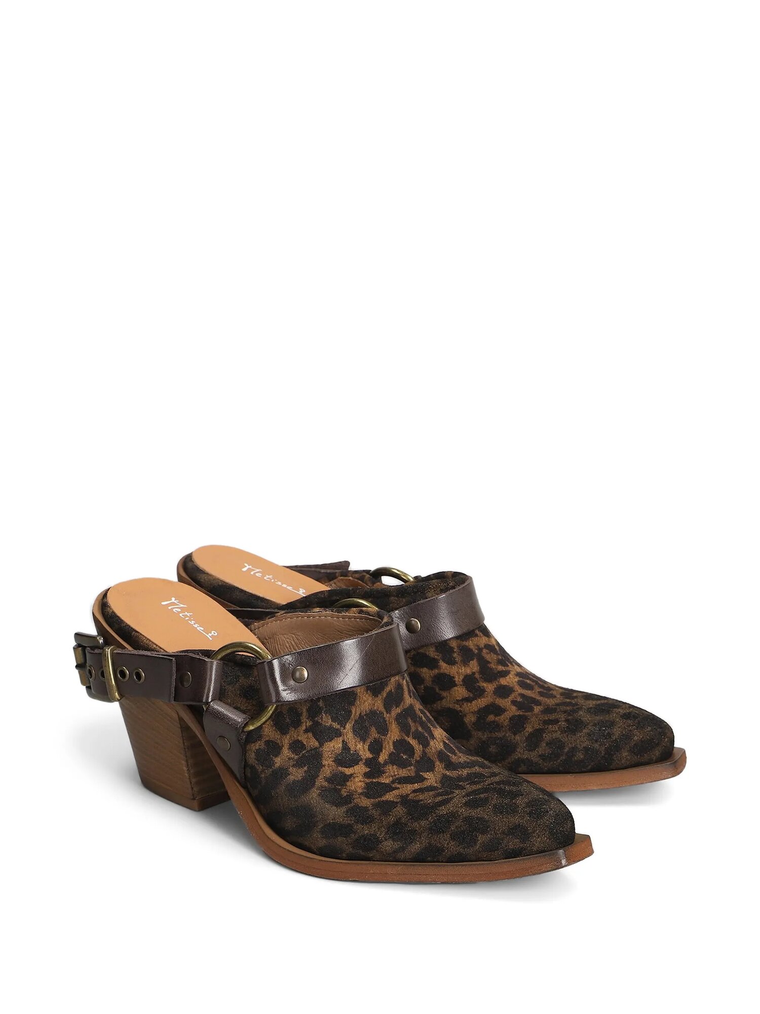Мюли Metisse Leopard-print buckled mules, размер 38, разноцветный — фото 1