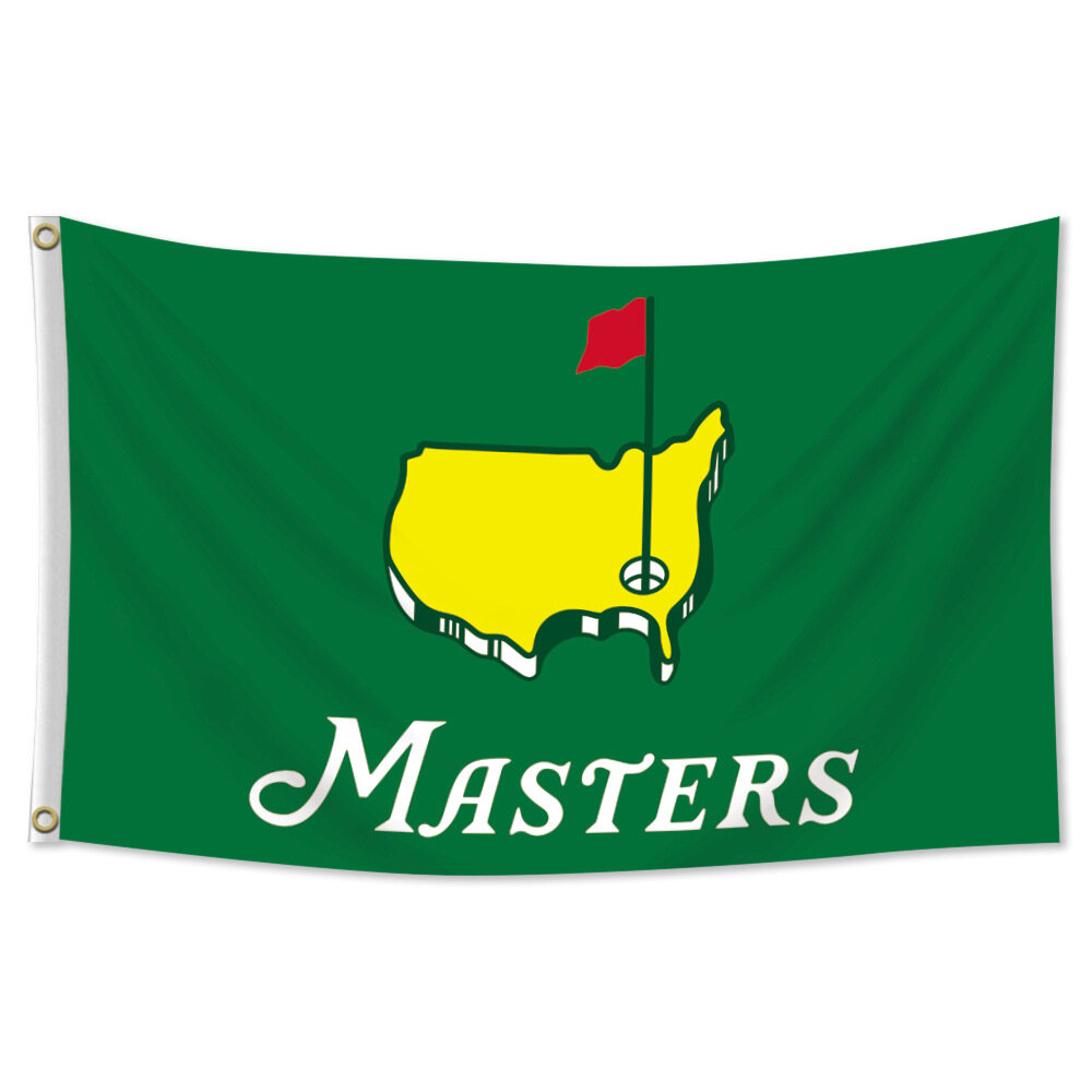 Флаг турнира по гольфу Masters - 3x5 футов - Высококачественный полиэстеровый флаг с логотипом Masters, картой США и культовым красным флагом, идеально подходит для любителей гольфа, турниров и размещения на открытом воздухе | Флагшток в комплект не входит