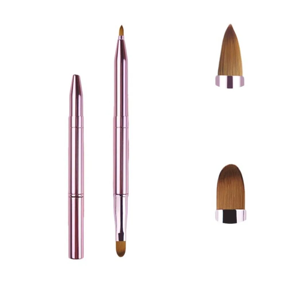 Телескопическая кисть для губ металлическая синтетика 1шт Light Pink