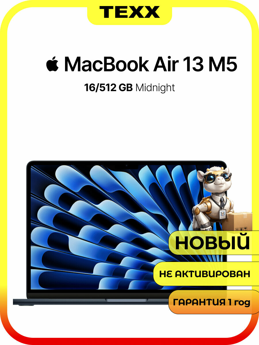 Ноутбук Apple MacBook Air 13 M5 10/8 16/512GB Midnight черная