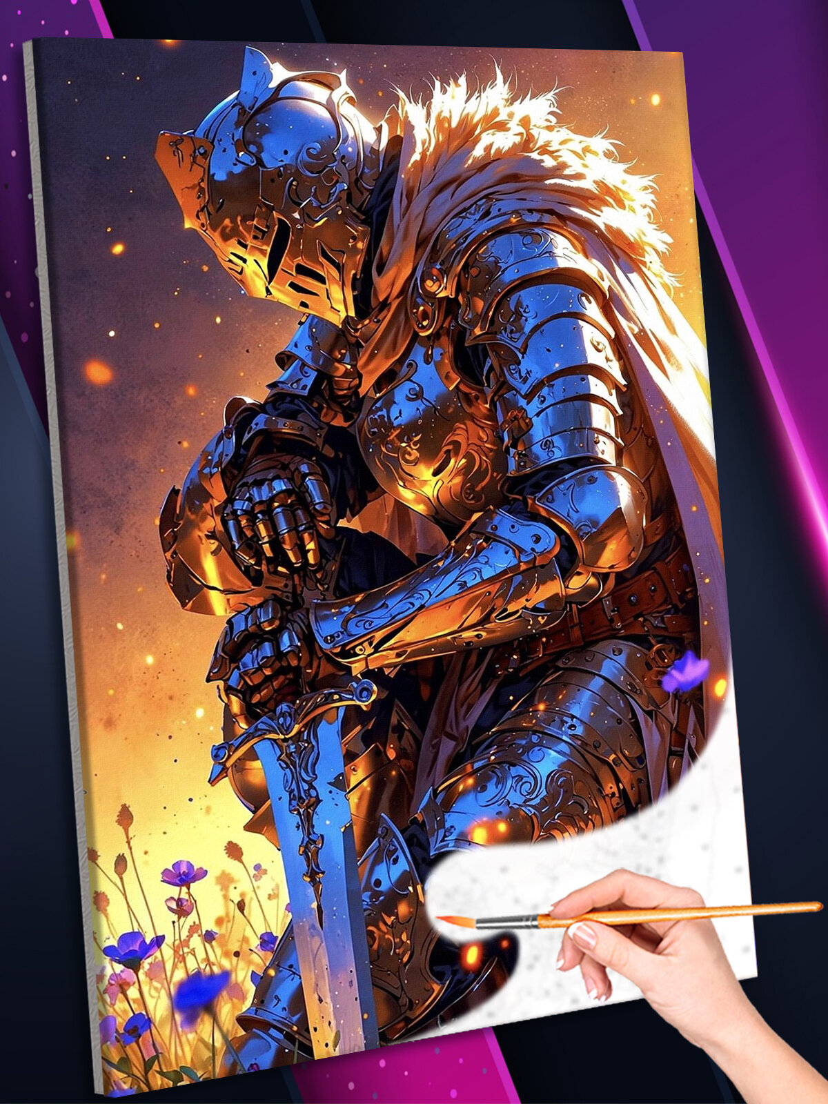 Картина по номерам на холсте Темная фэнтези Dark Souls Рыцарь 40х60 см