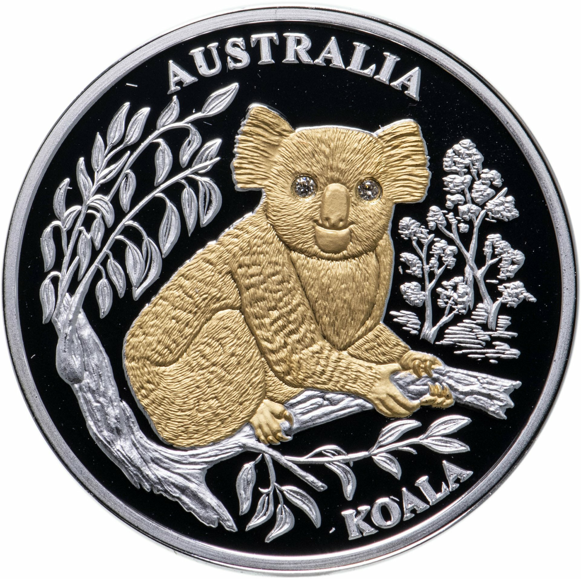 Либерия 10 долларов 2005 Proof серия Вымирающие виды "Австралийская коала", Серебро 999