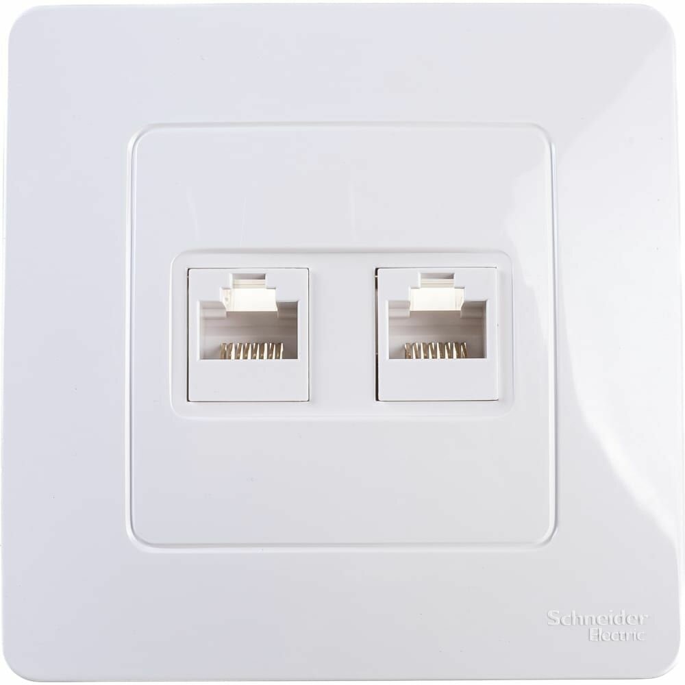 Двойная розетка Systeme Electric BLANCA, С/У, компьютерная, RJ45, категория 5E, белый BLNIS045451
