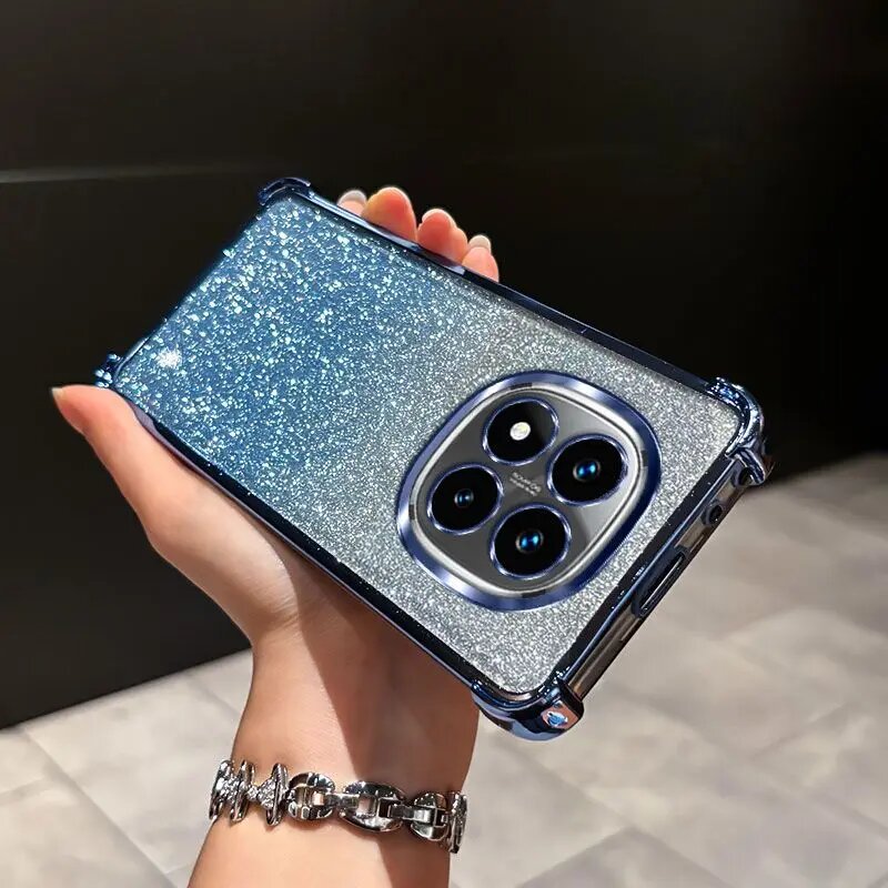 Блестящий синий чехол Note 15 5G