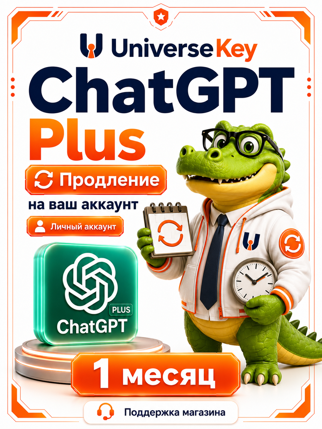 Продление подписки Chat GPT Plus на ВАШ аккаунт, 1 МЕС, индивидуальная , для iOS/Android/Linux/Windows/macOS
