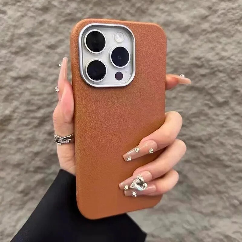 . Матовый кожаный чехол для телефона для iPhone 17, 16, 15, 14 Plus 16E 13 12 11 Pro Max X XS Max XR 7 8 SE2, противоударный защитный чехол