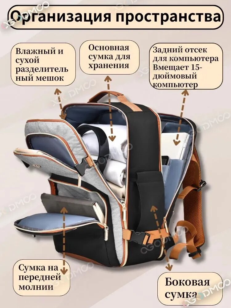 OGODMOO Рюкзак, 44*32*16см, 855 г, Оксфорд, для ноутбука, городской, водонепроницаемый — фото 1