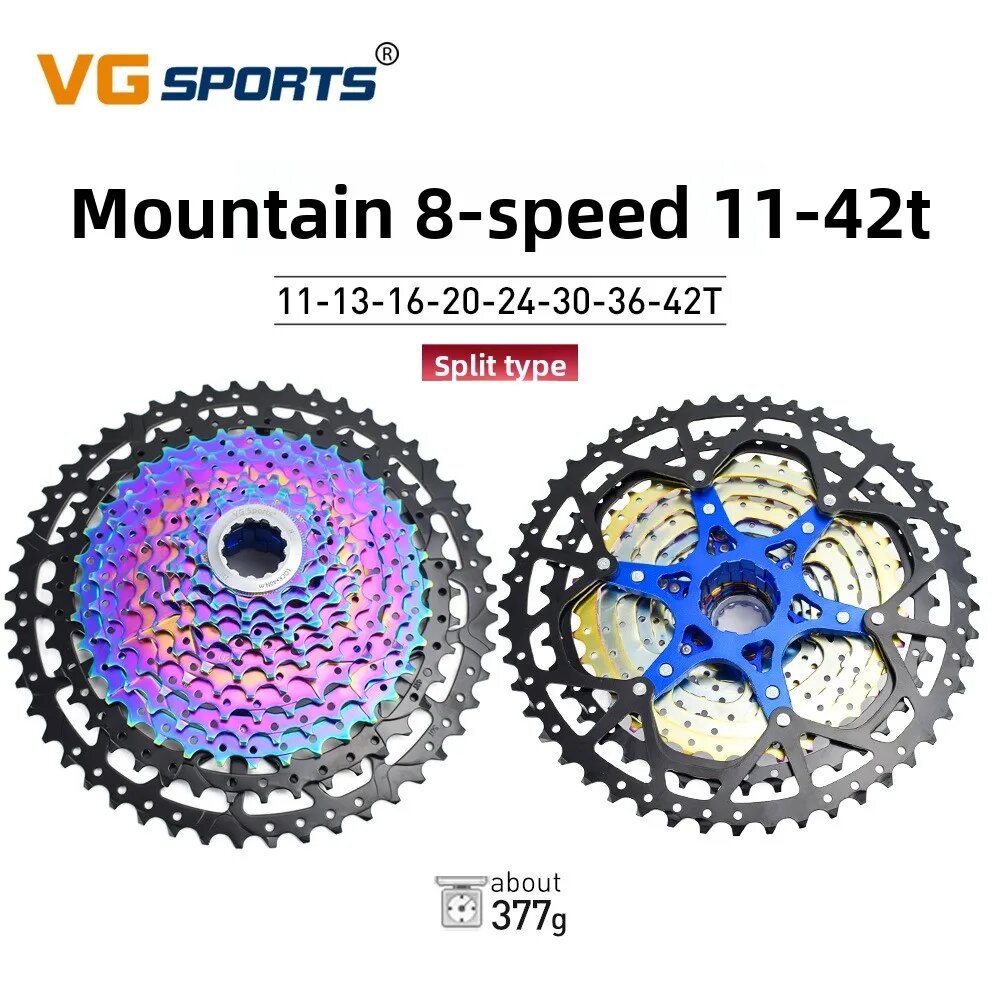 VG Sports велосипедная звездочка 8/9/10/11/12 скоростей 40T 42T 46T 50T 8S 11-42T Rainbow