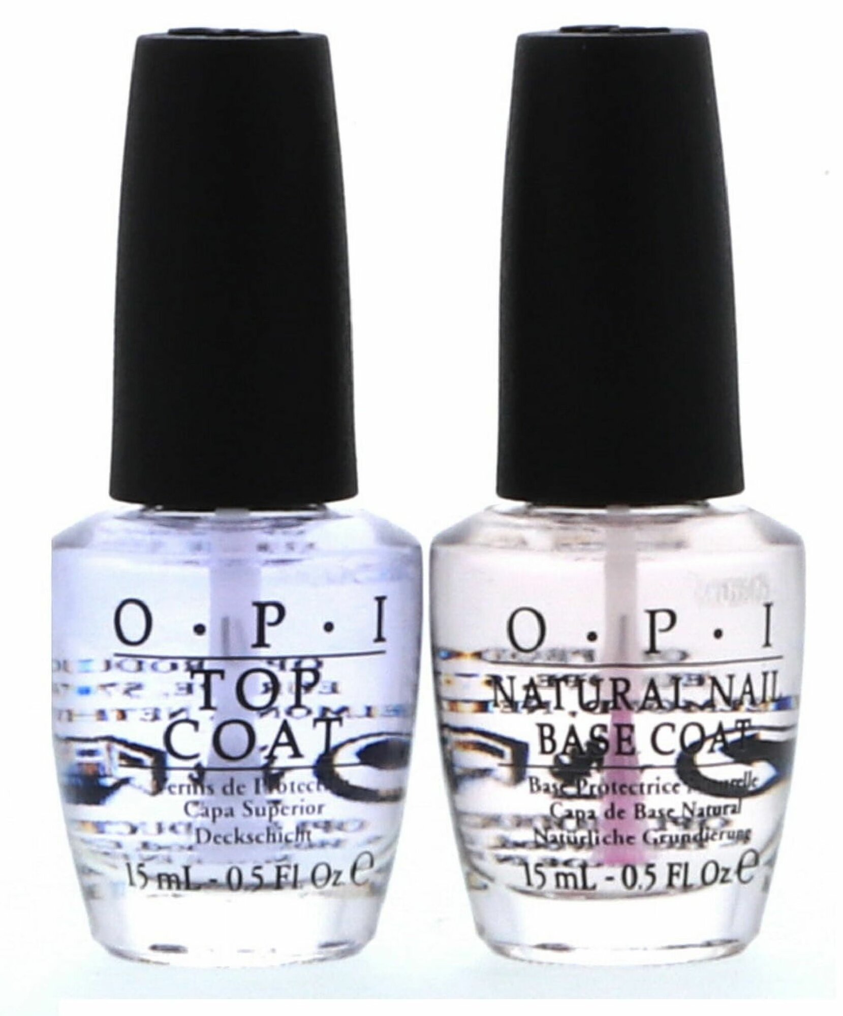(Стоимость 21 доллар) Набор из двух лаков для ногтей OPI: натуральный лак, прозрачная база и верхнее покрытие, по 0,5 жидких унций каждый "MANGO SIX B&M база и топ 0.5 унции набор лаков