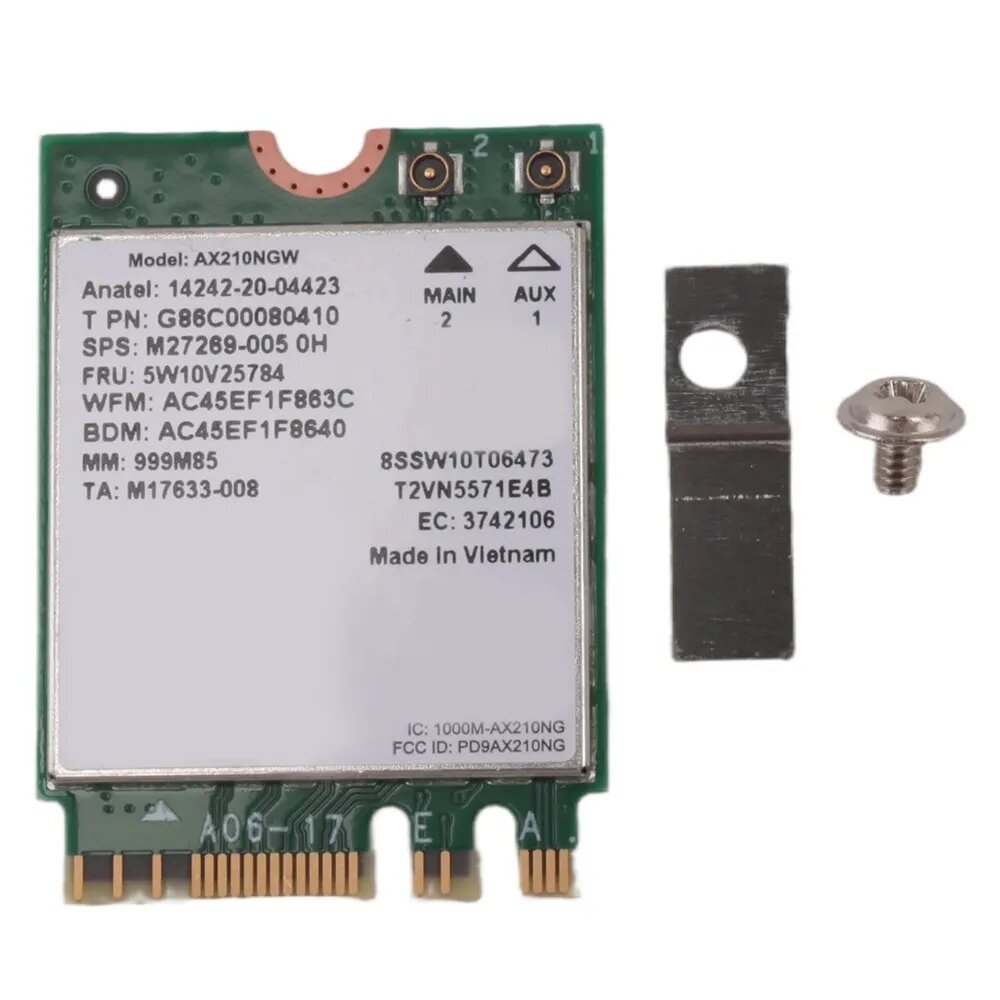 AX210 AX210NGW Сетевая карта M.2 NGFF 2,4 ГГц/5G WI-FI 6E 2400 Мбит/с WiFi 802.11Ax Bluetooth 5.2 адаптер