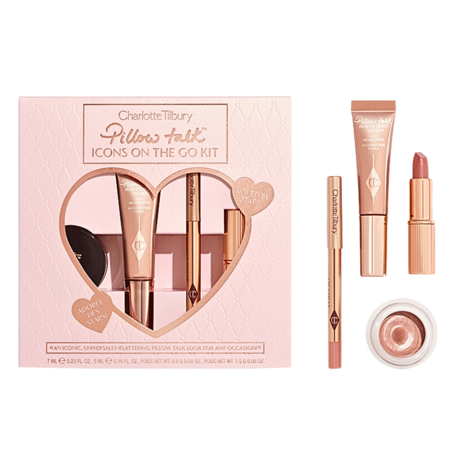 Подарочный набор для макияжа Charlotte Tilbury Pillow Talk Icons On The Go Kit 4 предмета