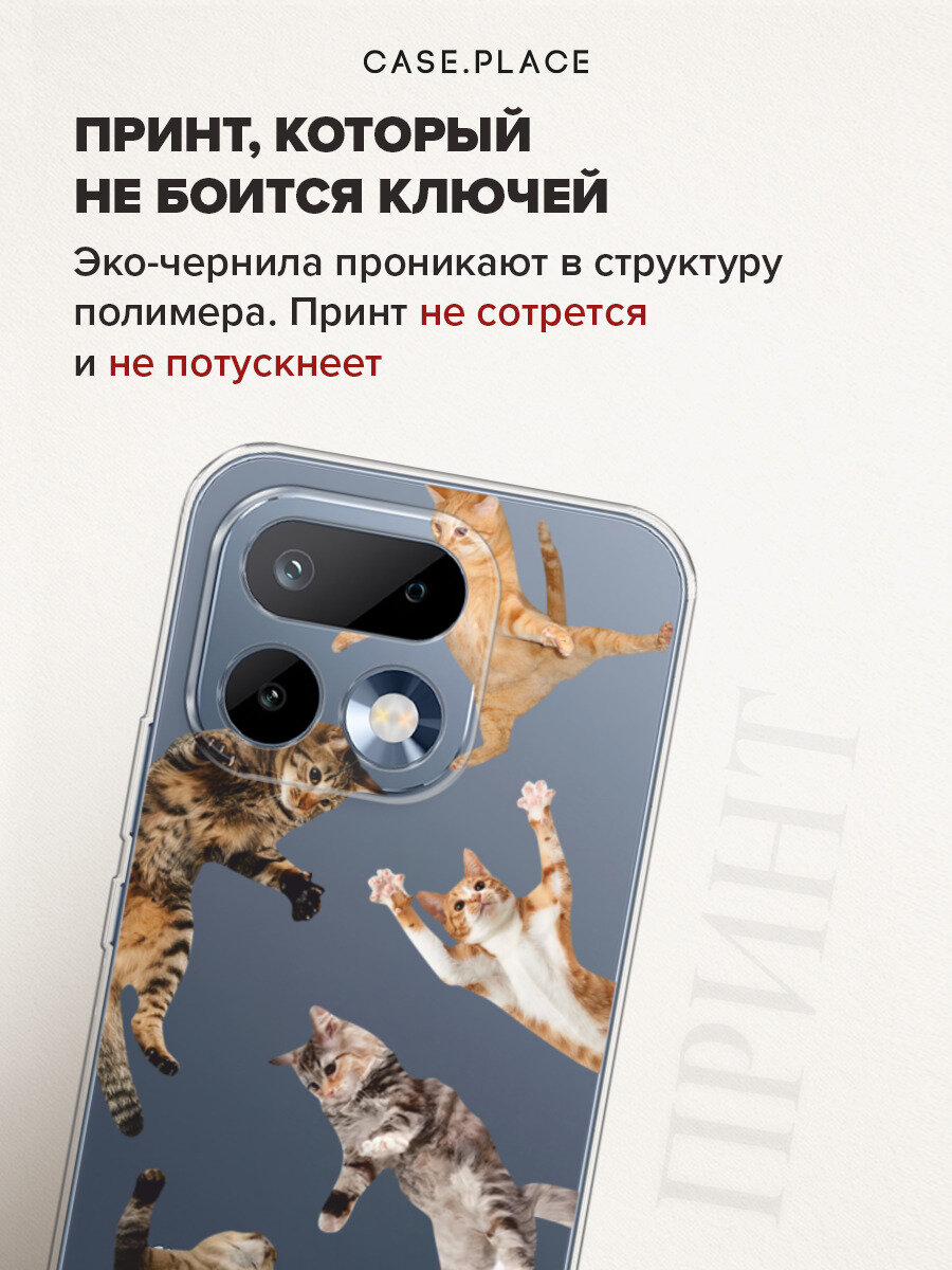 Чехол на Realme 16 Pro / Реалми 16 Про с принтом Смешные коты — фото 1