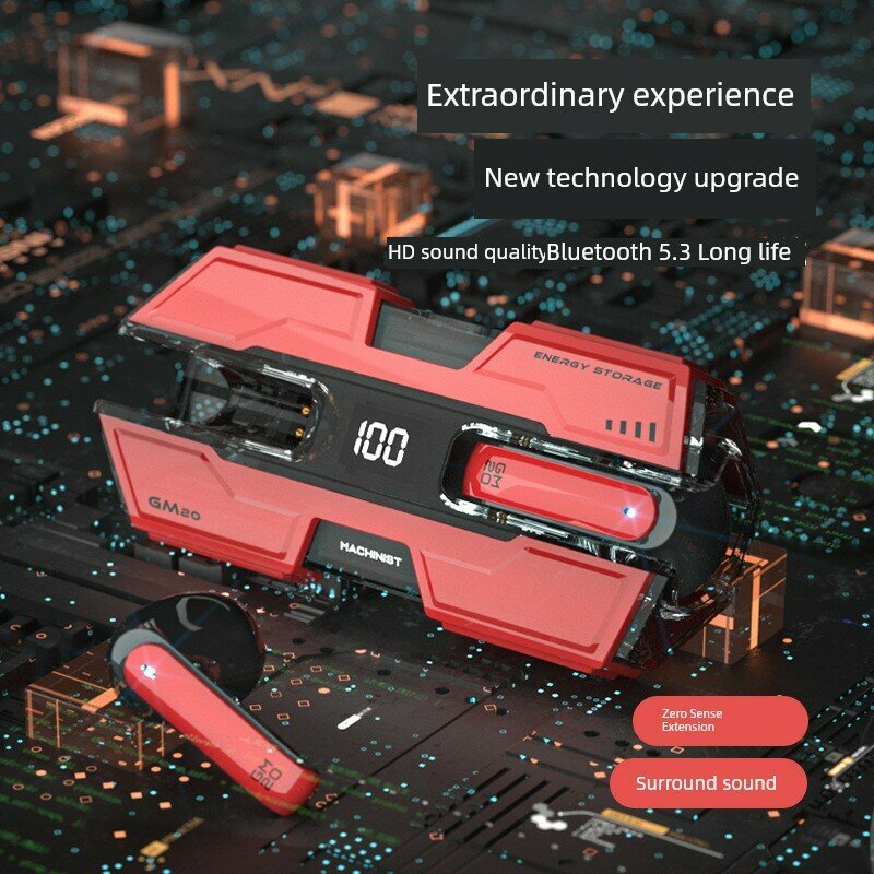 Беспроводные наушники Bluetooth 5.0 GM20 в красном цвете с низкой задержкой TWS для игр и музыки